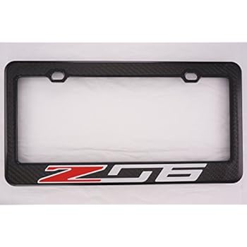 Amazon.com: C7 Corvette Stingray Black License Plate Frame w/Z06 ...