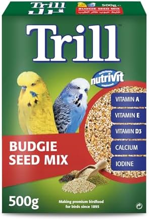 Trill Budgie Seed Mix 500g, Bird Food, Budgie Bird Seed, a Balanced Blend of Nutrivit Kibbles ...