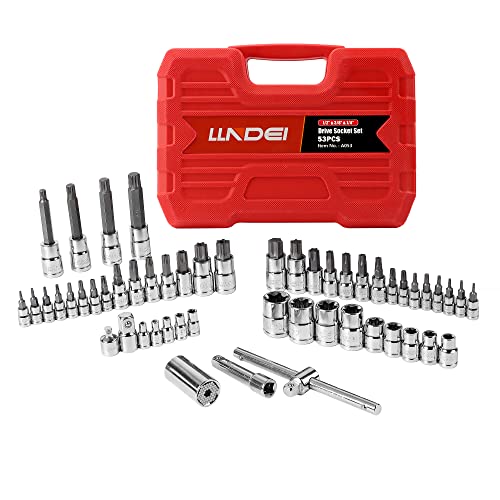 LLNDEI Master Torx Bit Socket Set 1/4 3/8 1/2-Inch and External Torx ...