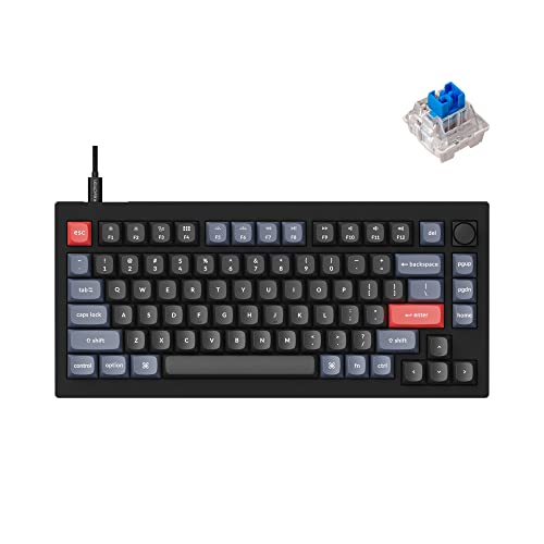 Keychron V1 Wired Custom Mechanical Keyboard Knob Version, 75% Layout ...