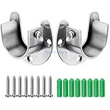 Pveath 2 Pack Stainless Steel Closet Pole Sockets, Heavy Duty Closet Rod End Supports Flange Rod ...