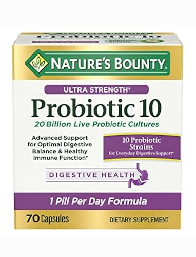 Nature's Bounty Probiotic 10 Ultra Strength, for Digestive, Immune and ...