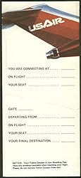 US Air Airways Airline Ticket Wallet Wrapper Connecting Flight 1970s on ...