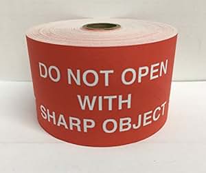 Amazon.com : 1 Roll LARGE 3x5 Red and White DO NOT OPEN WITH SHARP ...