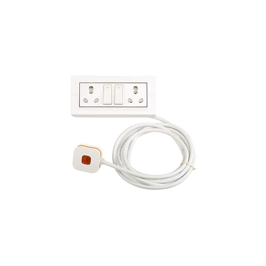 INDRICO® Electric Extension Board - 16A/20A + 16A/20A with Two Switch ...
