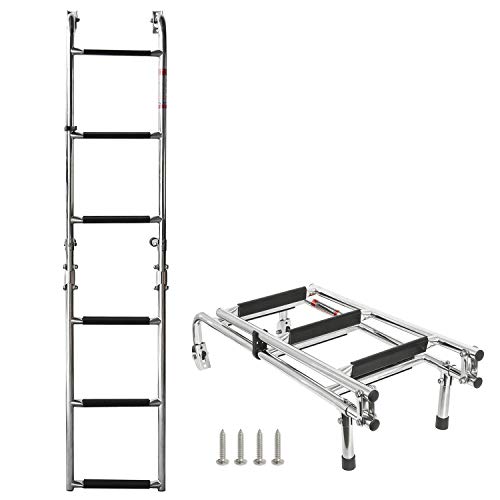 Amarine Made 6 Step Folding Ladder Boat Stern Mount Removable Ladder ...