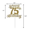 75th Birthday Cake Topper, Birthday Party Decorations with Premium Gold ...