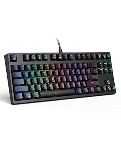 AUKEY Mechanical Keyboard TKL Gaming Keyboard RGB Backlit with Clicky ...