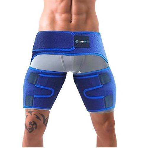 BODYMATE Groin Wrap - Strain Pain Support for Hip Injury & Sciatica - Compression Recovery Thigh ...