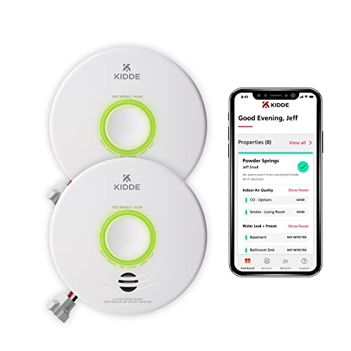 Kidde Smart Smoke Detector & Indoor Air, Quality Monitor, WiFi, Alexa ...