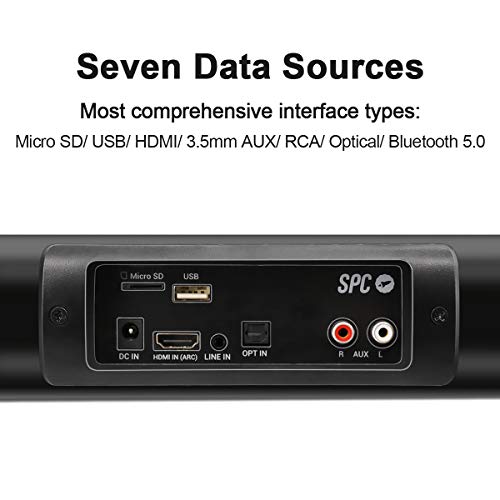 GRC Sound Bar, 31.5-Inch 2.0 Channel Home Audio Sound Bar Built-in Two ...