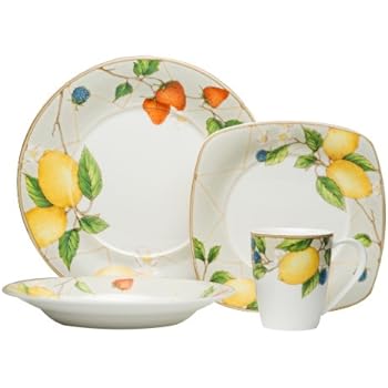 Amazon.com: Red Vanilla Fruit Salad 16-Piece Dinner Set: Dinnerware ...