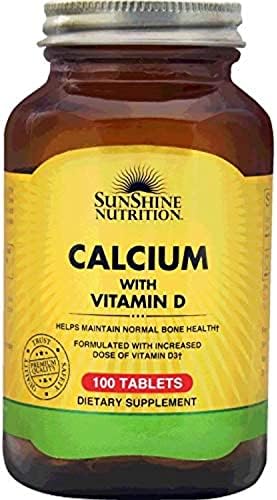 Sunshine Nutrition Calcium With Vitamin D, 100 Tablets | Formulated ...