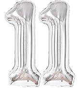 Amazon.com: Giant, Silver 12 Balloon Number Foil - 40 Inch | 12 ...