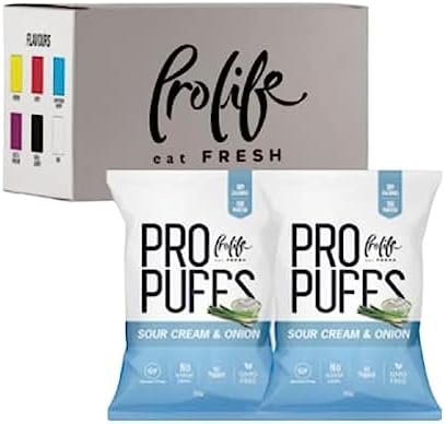 Pro Life Pro Puffs Chips Sour Cream & Onion (20pieces in box) (20 x ...