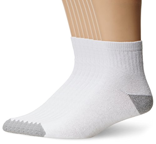 Stanley Men's 8 Pair Pack Mid Weight Quarter Work Socks,White,Sock Size ...