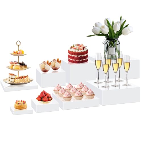 Hugestar 8pcs Buffet Risers, Food Display Stands for Buffet Table ...