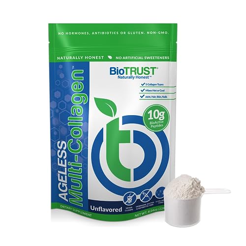 BioTrust Ageless Multi Collagen Peptides Powder – 5 Types (I, II, III ...