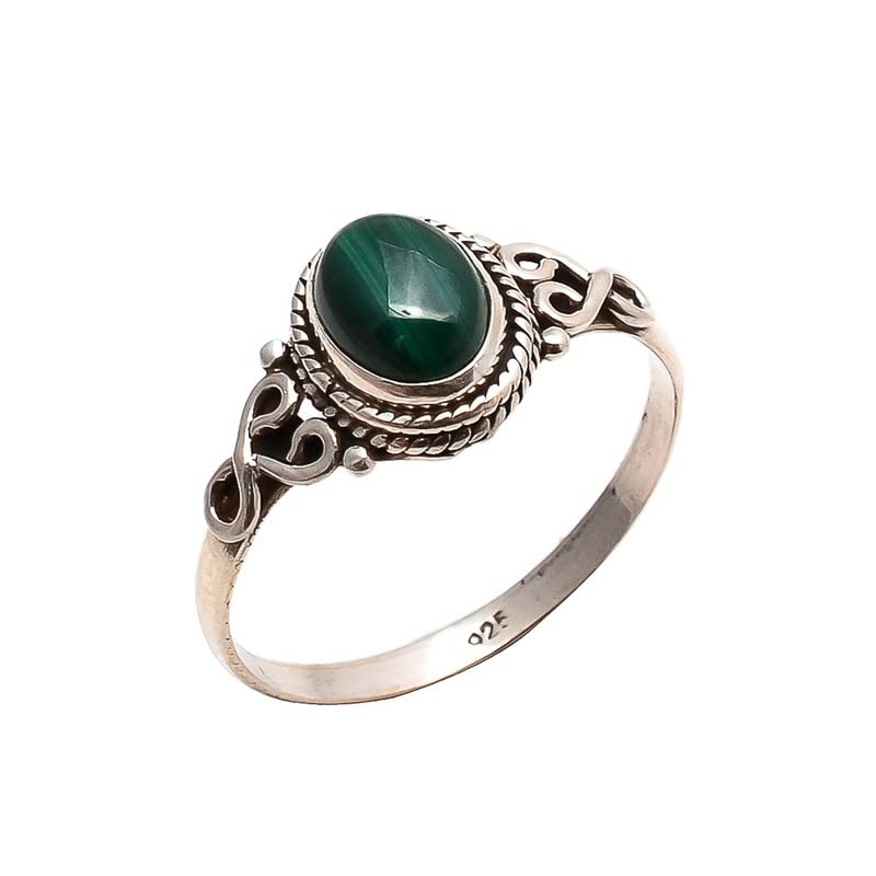 Malachite Stone Ring 925 Sterling Silver Statement Ring For Women Handmade Rings Gemstone ...