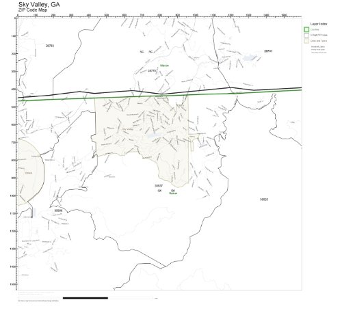 Zip Code Wall Map Of Sky Valley Ga Zip Code | Desertcart Bahamas