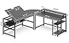 SEDETA L Shaped Computer Desk with Hutch, Drafting Drawing Table for ...
