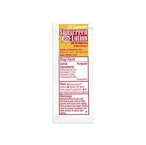 Safetec Sunscreen, 3.5 g. (.123 oz.) pouch (bulk package - 1000 count ...