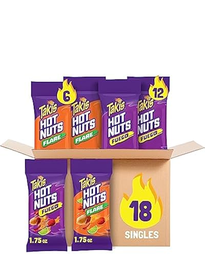 Takis Hot Nuts Fuego (12) and Flare (6) Double Crunch Spicy Peanuts ...