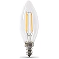 Feit Electric 60W Equivalent Candelabra LED Light Bulb, Dimmable, E12 Base, 2700K Soft White ...