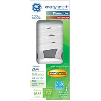 PureSpectrum 20W Fully Dimmable Spiral CFL (Pack of 6) Warm 2700K Light ...