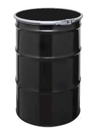 BayTec 55 Gal Steel Drum Open-Head | Black | Metal Barrel | Rust ...