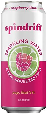 Spindrift Sparkling Water, Raspberry Lime Flavored, Made with Real Squeezed Fruit, 16 Fl Oz ...