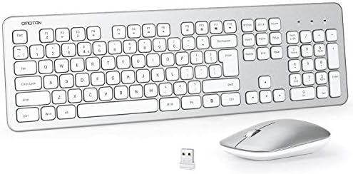 OMOTON Wireless Keyboard and Mouse Combo, 2.4GHz Ultra Thin Full-Size ...