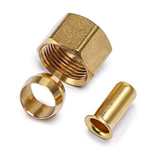LTWFITTING Value Pack 3/8-Inch OD Brass Compression Insert, Sleeve ...