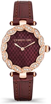CERRUTI 1881 Nemi Jewelry Red Mother of Pearl Dial Watch for Women with ...