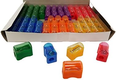 Dondor Pencil Sharpeners For Kids with Removable Neon Colored Lids (72 ...