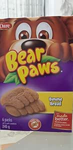 Dare Bear Paws Banana Bread Soft Snack Cookies 240g: Amazon.com ...
