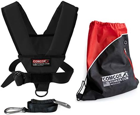 ComCor Pro Sled Harness with Padded Shoulders, Includes 9' Pull Strap ...