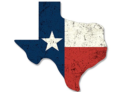 Amazon.com: American Vinyl Distressed Texas Shaped Flag Sticker (tx ...