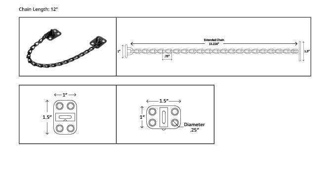 Mega Handles - Transom Door Chain - Black Matte on Galleon Philippines