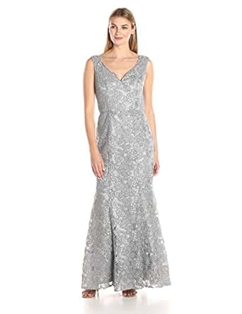 Amazon.com: JS Collection Women's Embroidered Lace Mermaid Gown: Clothing