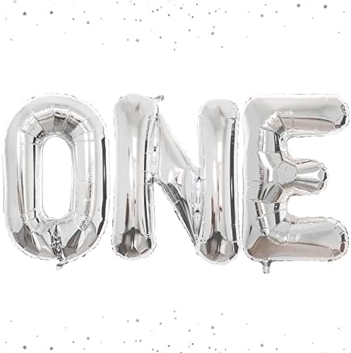 KatchOn, Silver One Balloon for First Birthday - 32 Inch | One Birthday ...