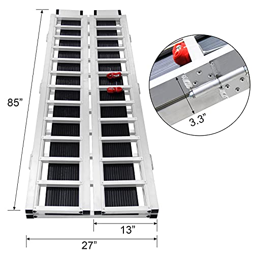Ruedamann 85" x 54" Aluminum Folding Loading Ramp, Foldable Loading ...