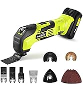 Cordless Oscillating Tool, SnapFresh 20V Battery-Powered Oscillating Multi-Tool with 6 Variable ...