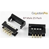 Amazon.com: Connectors Pro IDC 2X8 16 Pins 2.54mm Male Dual Row Transition Plugs for 1.27mm Flat ...