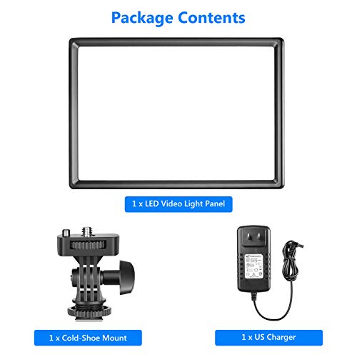 Neewer Dimmable Bi-Color Ultra-Thin 192 LED Video Light Panel with LCD ...