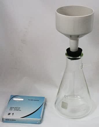 Filter Setup w/1000mL Glass Flask, 110mm Buchner Funnel, Stopper and ...