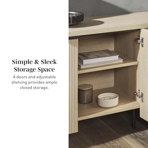 Walker Edison Modern Scandinavian Fluted Door Kitchen Storage Sideboard Buffet Cabinet Console ...