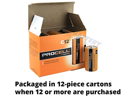 Duracell c12 procell pila alcalina profesional, 12 unidades