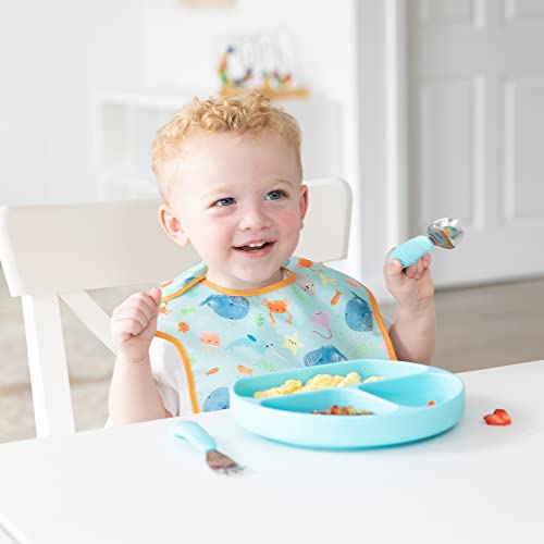 Bumkins Toddler and Baby Suction Plate, Silicone Divided Grip Dish for ...