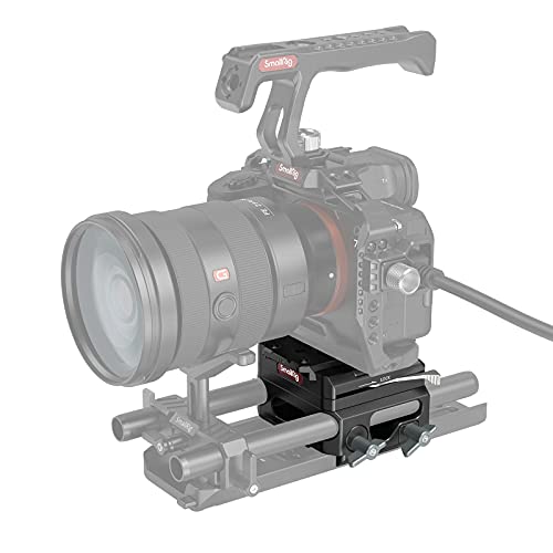 SmallRig Lightweight Base Plate Riser System with Dual 15mm Rod Clamp ...
